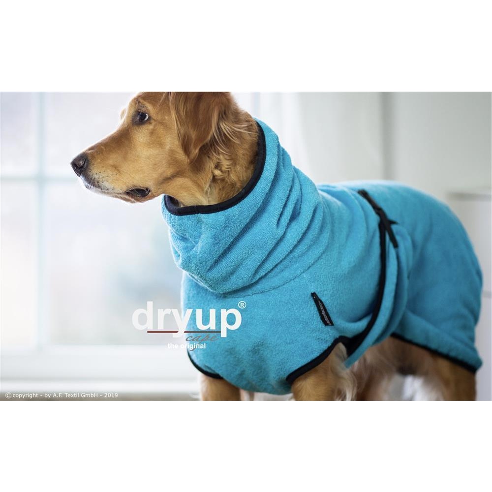Dryup Cape cyan - Hundebademantel aus Frottee - Marios Dogshop - nur ...